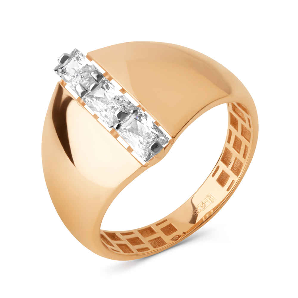 Купить кольцо из красного золота с фианитами арт. 902391-1102 по цене ...